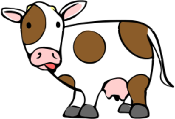 Featuring The Moo Mobile - Cow Cartoon - (600x400) Png Clipart Download