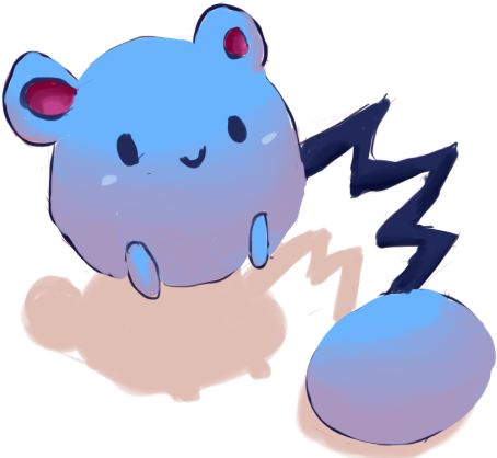 Azu Azurill By Mangomusher - Cartoon - (536x419) Png Clipart Download