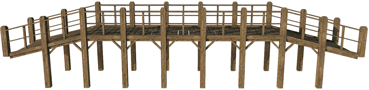 Bridge Png - Wood Bridge Transparent - (1280x313) Png Clipart Download