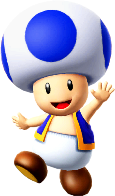 Blue Toad Ssb - Blue Toad Mario - (407x692) Png Clipart Download