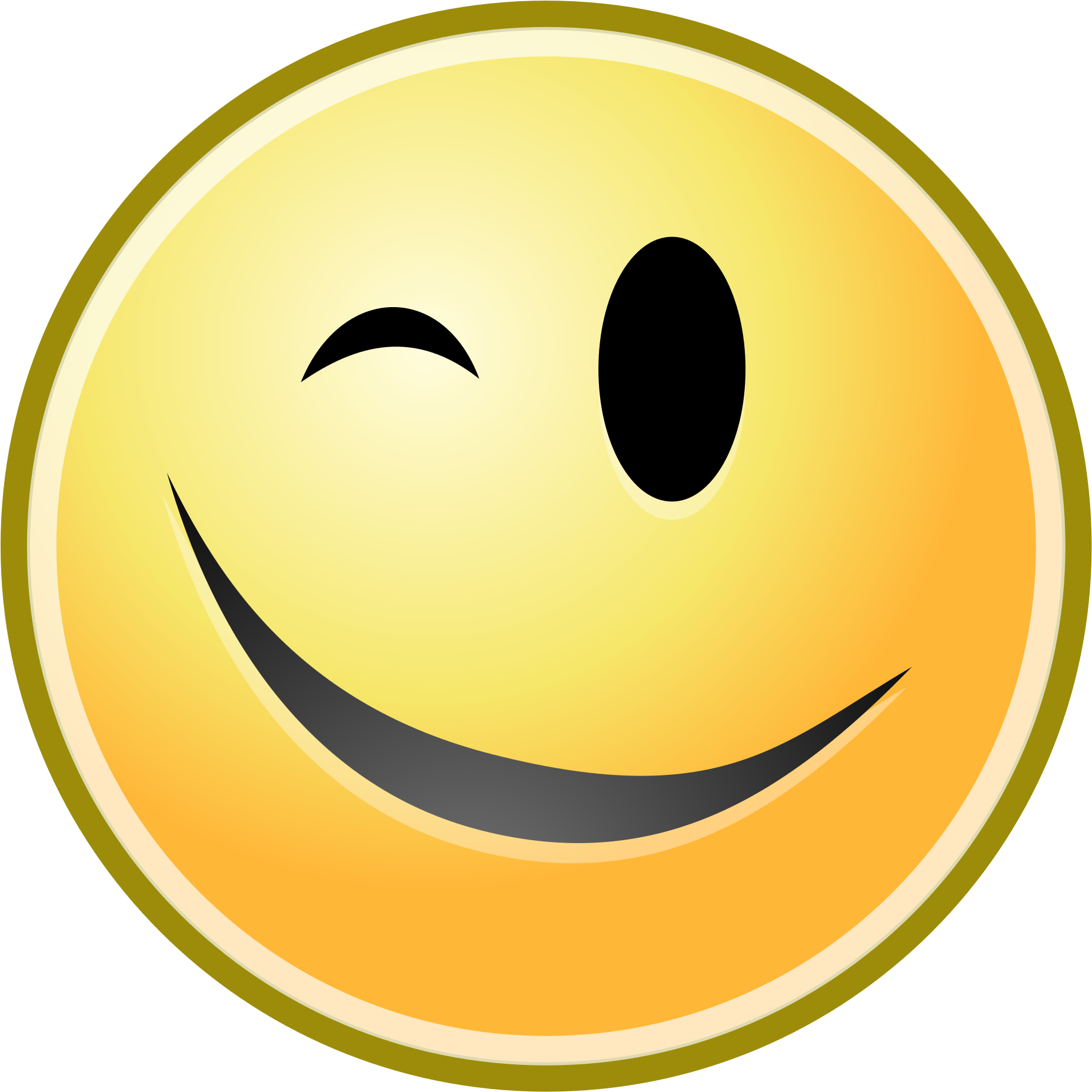 Wink Smiley Yellow - Smiley Face - (2400x2400) Png Clipart Download