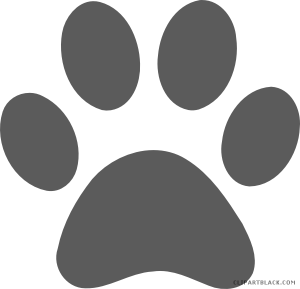 Grayscale Paw Print Animal Free Black White Clipart - Paw Print ...