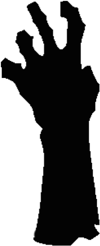 Zombie Hand Left - Zombie Hand Silhouette - (258x500) Png Clipart Download