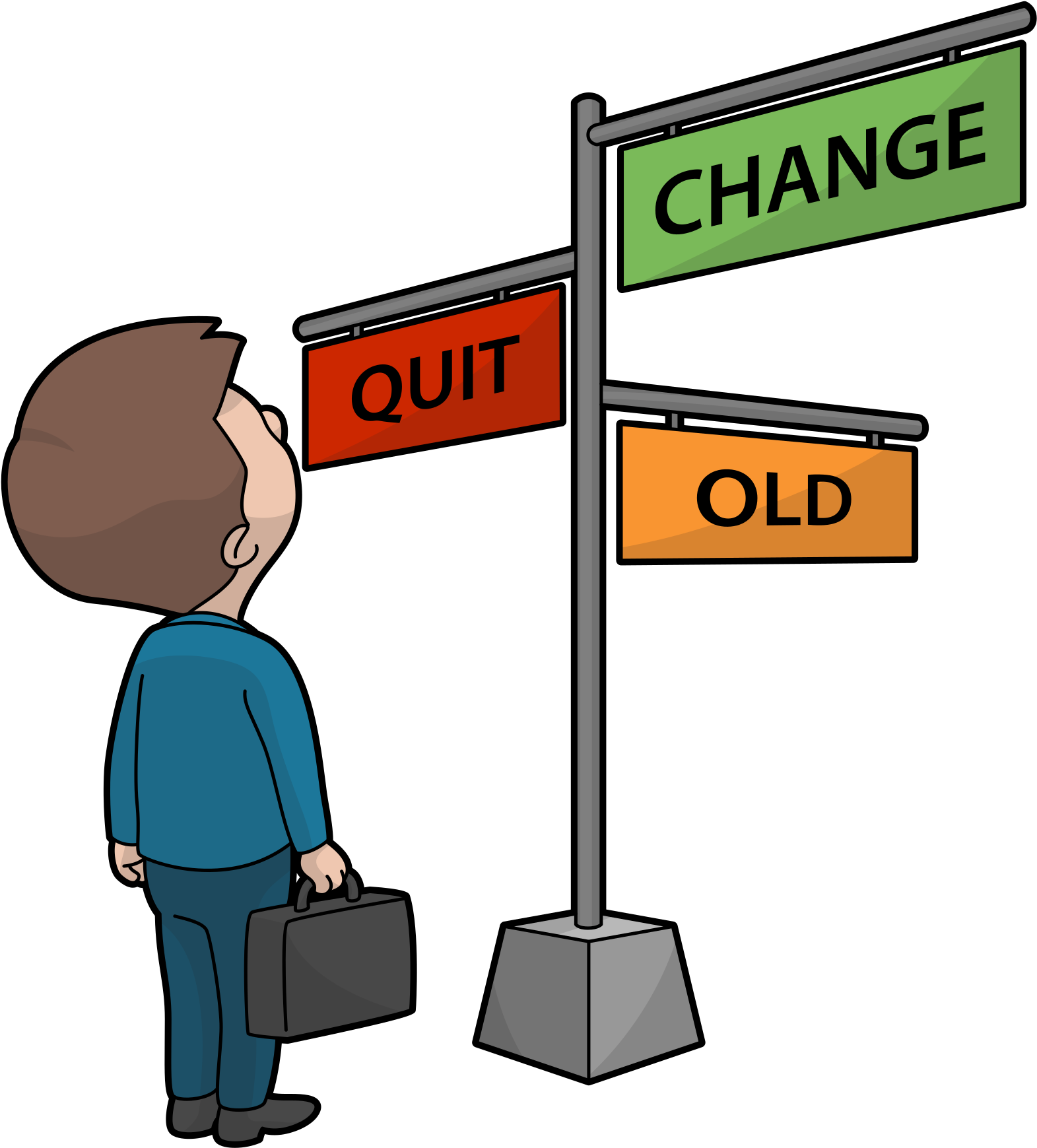 Looking At Career Change Street Signs Cartoon - Computer File ...