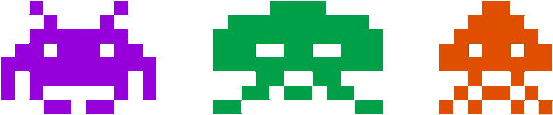 Space Invaders 3d Pixel Art - Space Invaders Pixel Art - (800x197) Png ...