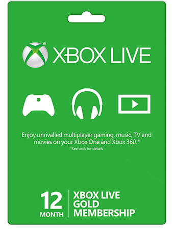 12 Months Xbox Live Gold Code - Xbox Live Gold Card - (338x468) Png ...