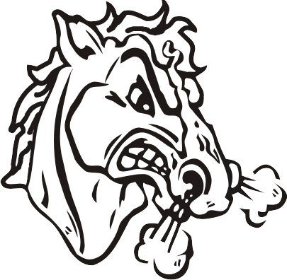 Mustang - Horse Snorting Clipart - (405x396) Png Clipart Download