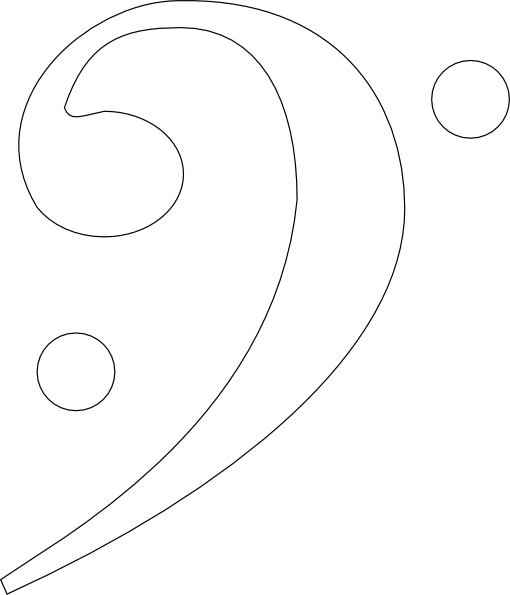 Bass Clef Transparent White - (510x595) Png Clipart Download