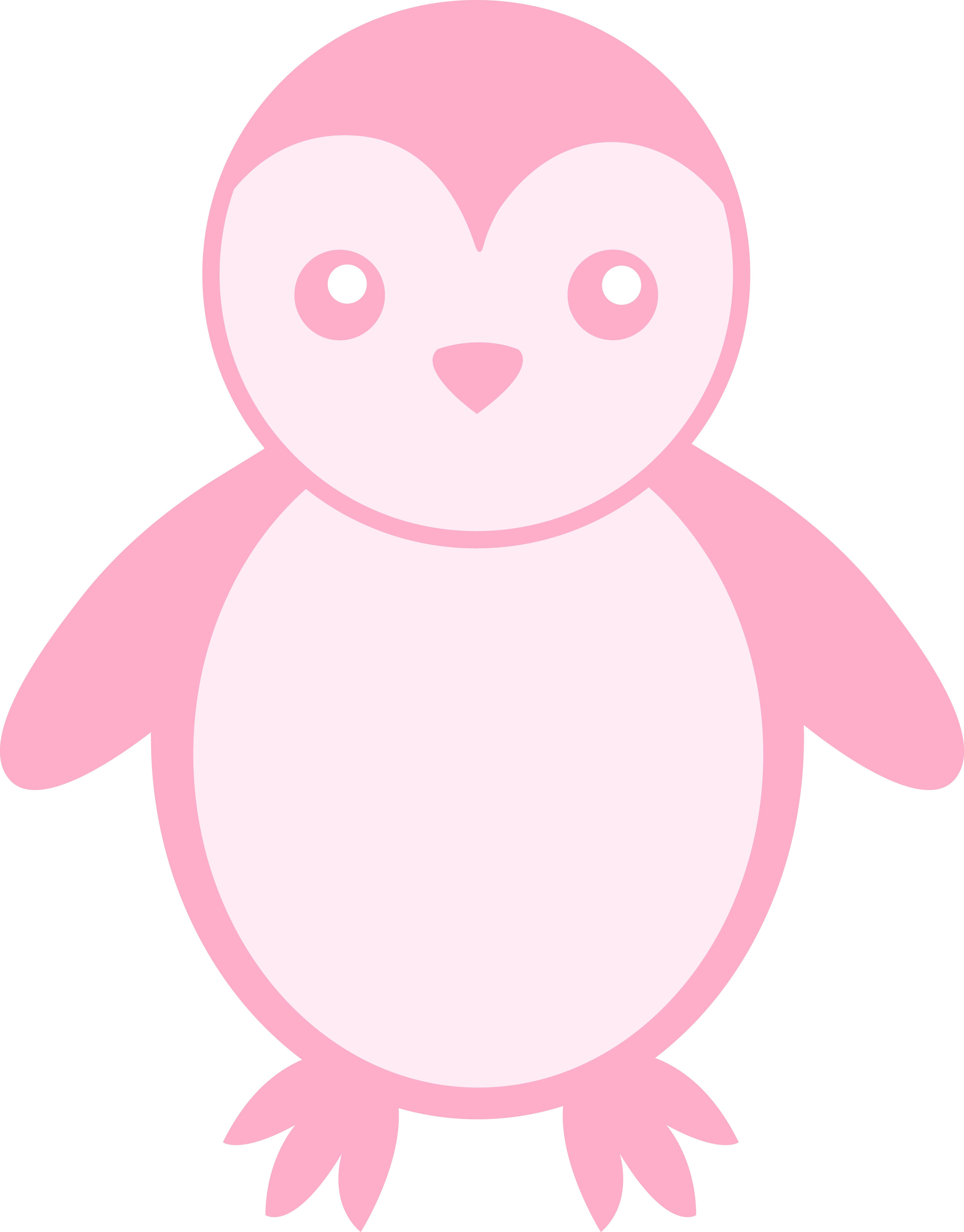 Pink Baby Penguin - Pink Penguins - (5123x6542) Png Clipart Download