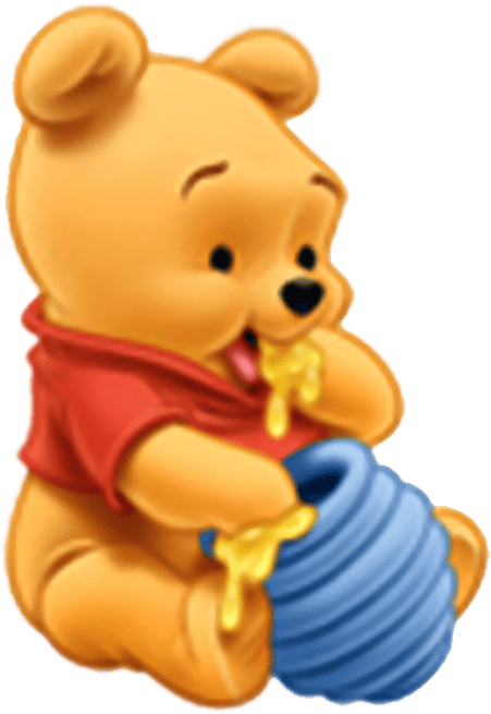 Winnie The Pooh Eating Honey - (494x737) Png Clipart Download