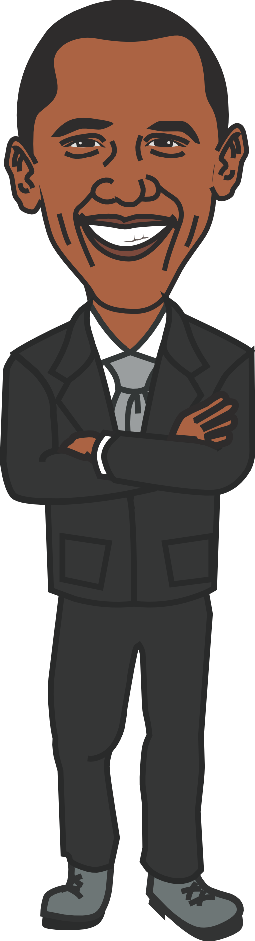 Barack Obama Clipart Png - Obama Cartoon - (512x1888) Png Clipart Download