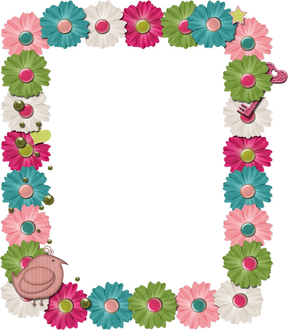 Digital Frames Clip Art,frame Clip Art Digital Images,colorful - Flower ...