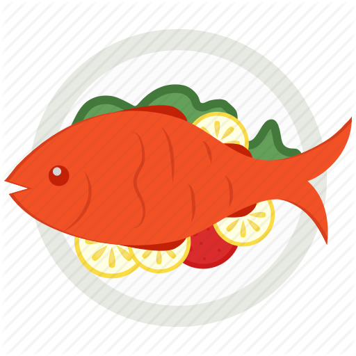Plate Clipart Fish - Garibaldi (fish) - (512x512) Png Clipart Download