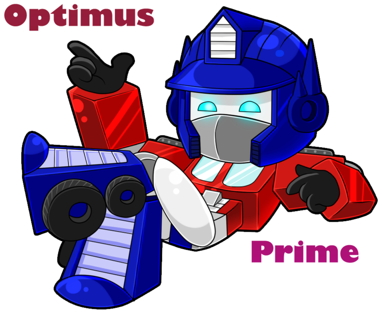 Optimus Prime Logo Vector Chibi - Optimus Prime Cute Cartoon ...