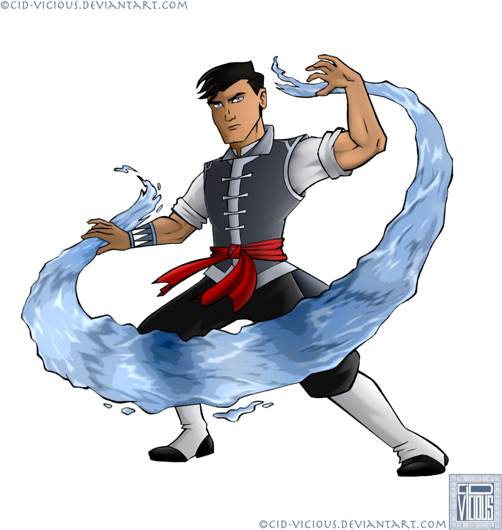 Waterbending By C - Cartoon - (1024x1106) Png Clipart Download
