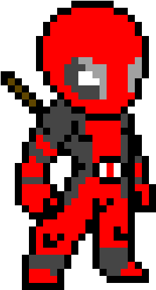 Deadpool - Pixel Art Deadpool - (370x440) Png Clipart Download