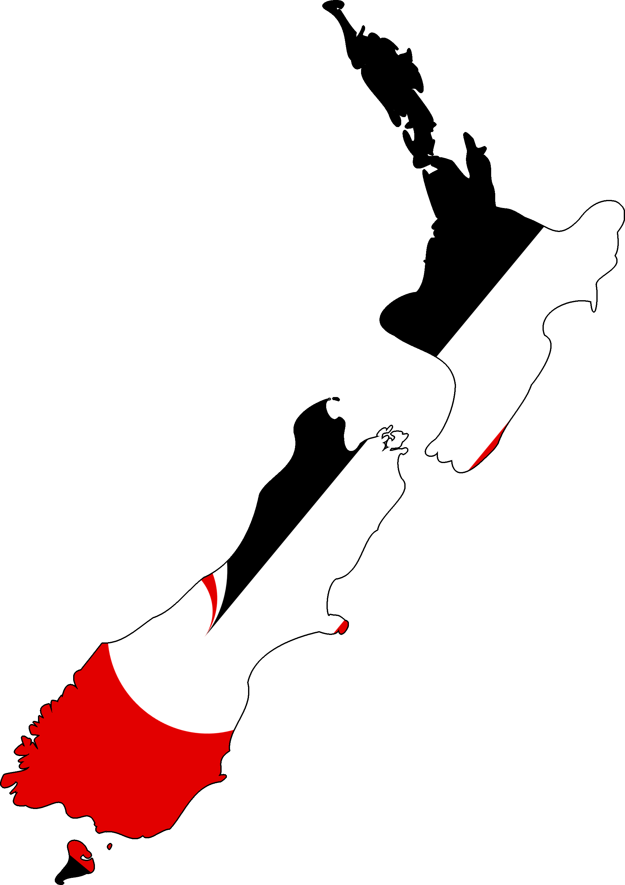 Flag Map Of New Zealand - Map Of New Zealand - (2008x2842) Png Clipart ...