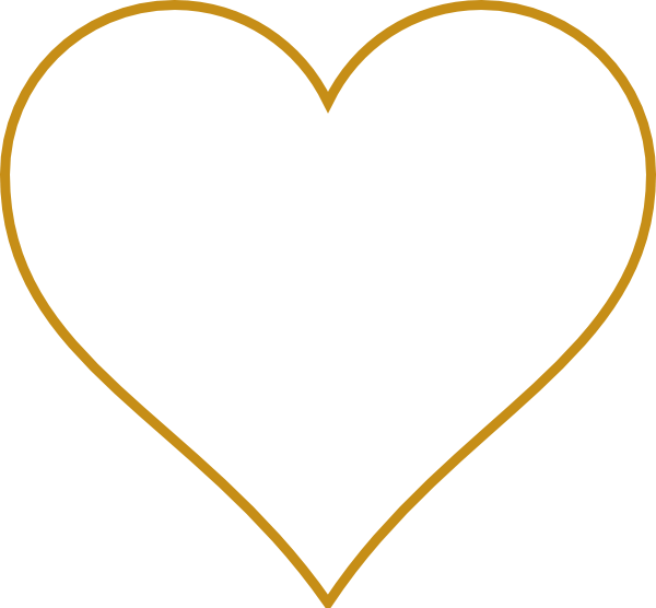 Open Gold Heart Clip Art At Clker - Gold Heart Outline Transparent ...
