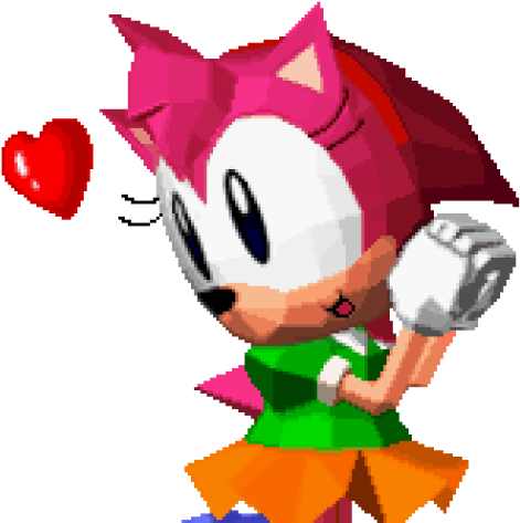 Click To Edit - Amy Rose Sonic Cd - (480x480) Png Clipart Download