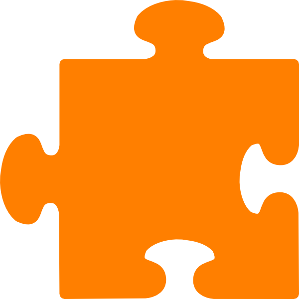 Orange Jig Saw Clip Art At Clker - Jigsaw Piece Vector Png - (600x600 ...