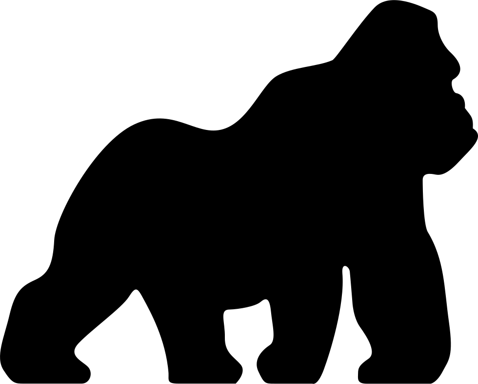 Silverback Clipart - Gorilla Silhouette Png - Full Size PNG Clipart ...