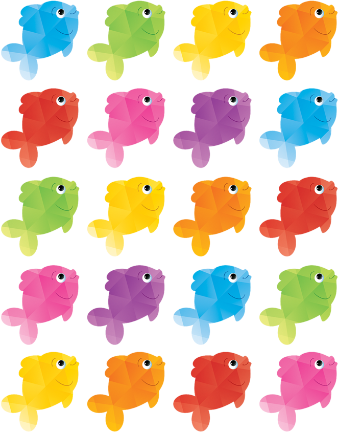Tcr3553 Colorful Fish Stickers Image - Cartoon - (900x900) Png Clipart ...
