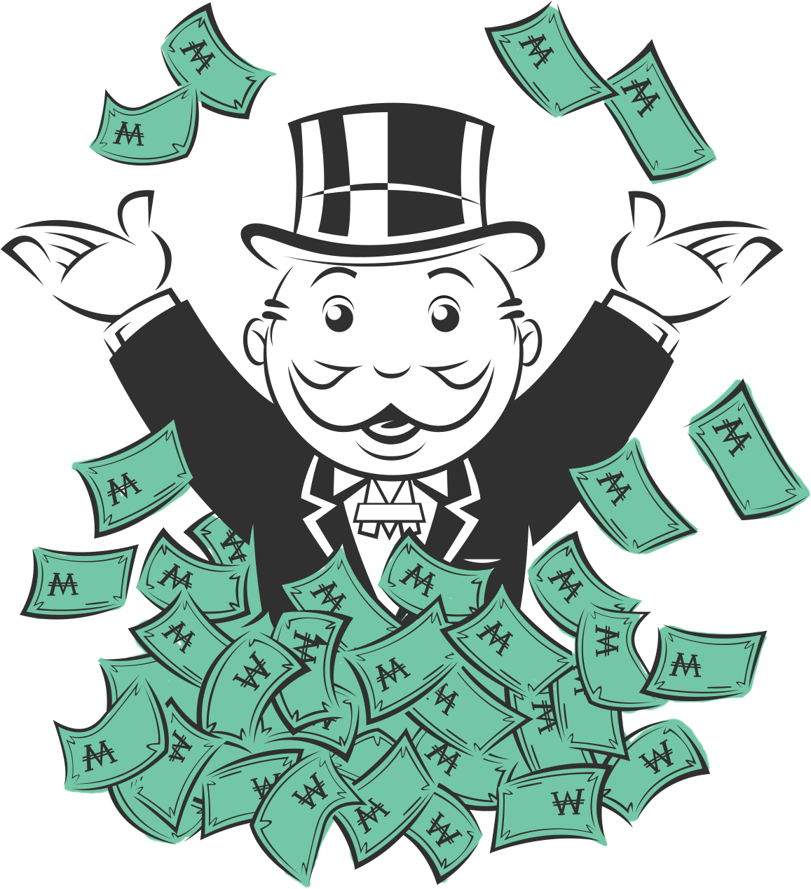 1947128 - Monopoly Man With Money - (1166x1273) Png Clipart Download