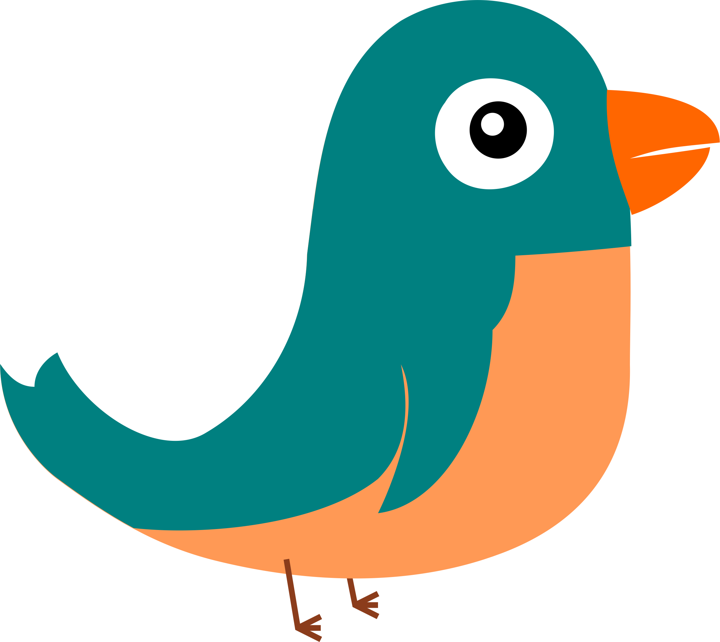 Clipart Birdie - Flat Bird Png - (2358x2103) Png Clipart Download