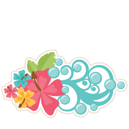 Tropical Flowers Svg Scrapbook Cut File Cute Clipart - Flower Wave Png ...