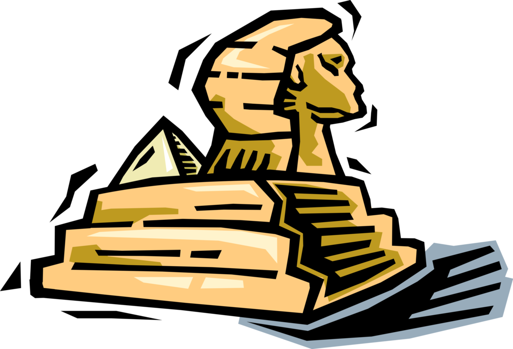 Vector Illustration Of Ancient Egyptian Great Sphinx - Sphinx Vector ...
