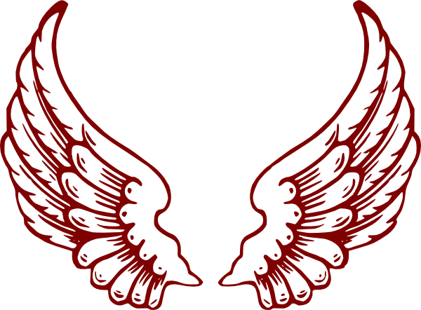 Maroon Angel Wings - (600x442) Png Clipart Download