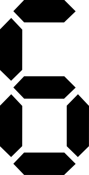 Free Vector Seven Segment Clip Art - Digital Number 6 - (656x1280) Png ...