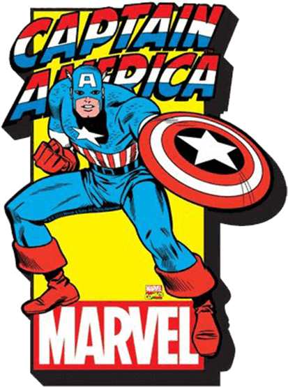 Captain America Comic Book Magnet - Marvel Captain America Logo Magnet ...