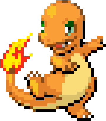 Charmander - Shiny Pokemon Animated Sprites - (400x450) Png Clipart ...