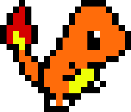 Charmander - Simple Pokemon Pixel Art - (460x400) Png Clipart Download
