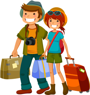 Enjoy Your Journey - Travel Cartoon - (340x384) Png Clipart Download