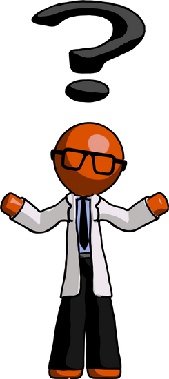 Orange Doctor Scientist Man With Question Mark - Stock Photography ...
