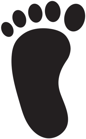 Left Foot Footprint Silhouette Transparent Png - Purple Footsteps ...