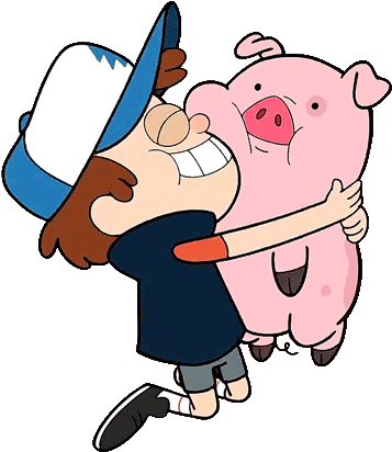Hug Gif Stickers - Gravity Falls Dipper And Waddles - (480x419) Png ...
