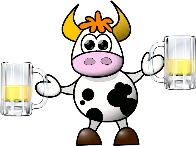 Beef N Beer - Cow Cartoon - (704x518) Png Clipart Download