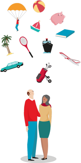 Illustration Of Couple Dreaming Of Retirement - Drawing - (420x540) Png ...