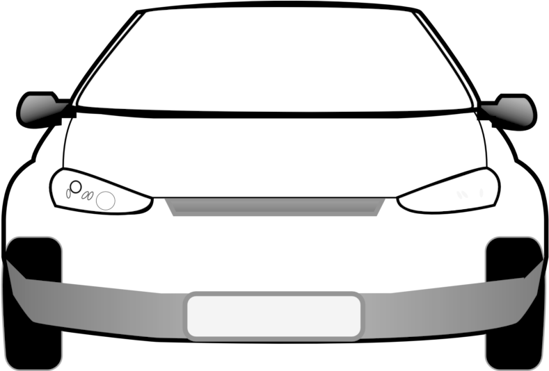 Car Clipart Black And White - Car Front Vector Png - Full Size PNG ...