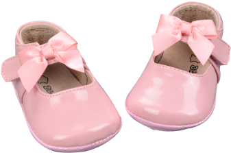 Baby Girls Pre Walker Shoes Shiny Bow - Baby Shoes Transparent ...