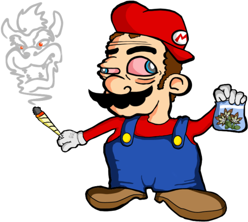 Mario & Luigi - Super Mario Smoke Weed - (630x630) Png Clipart Download