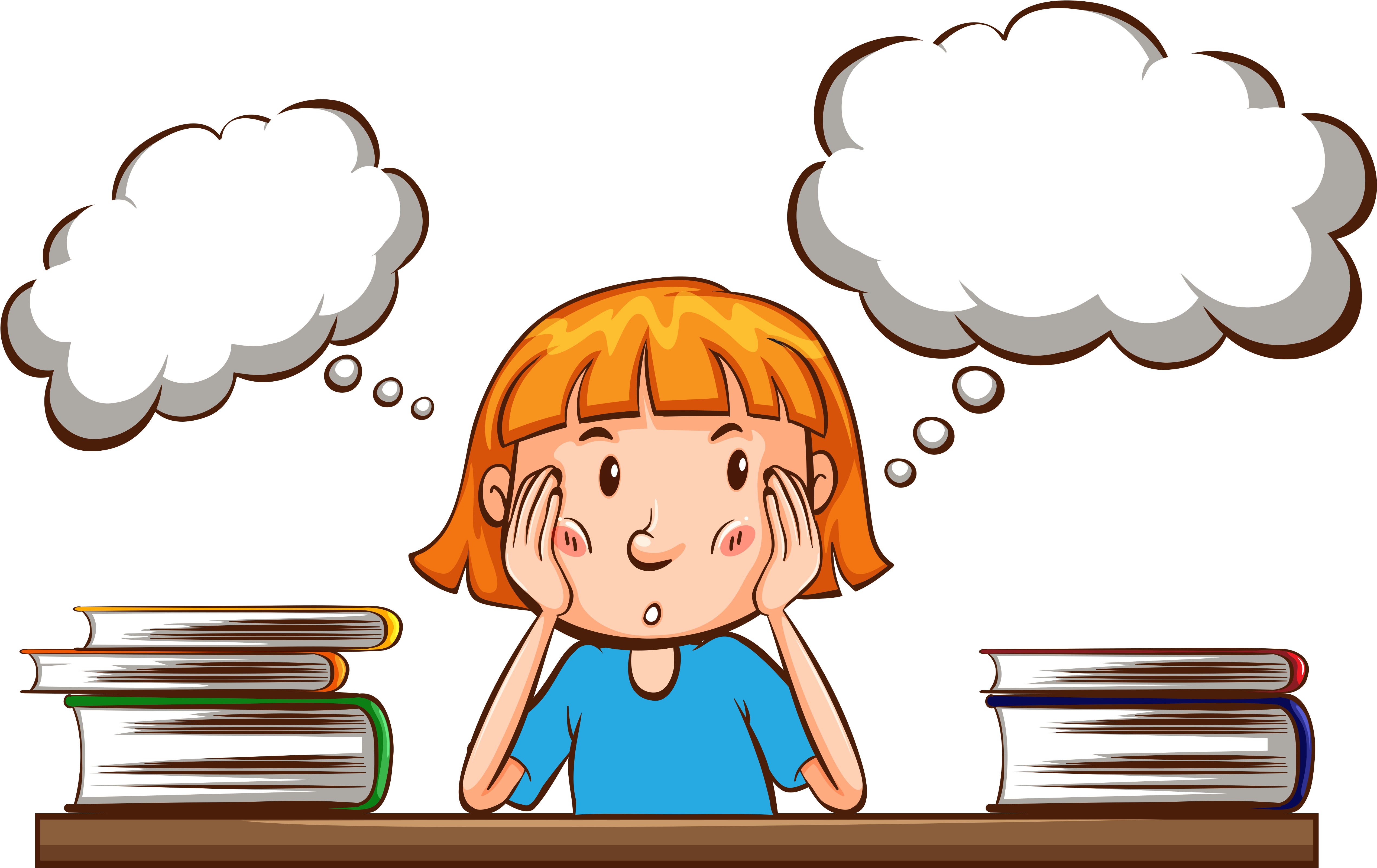 Mujer Clip Art - Girl Thinking Cartoon - Full Size PNG Clipart Images ...