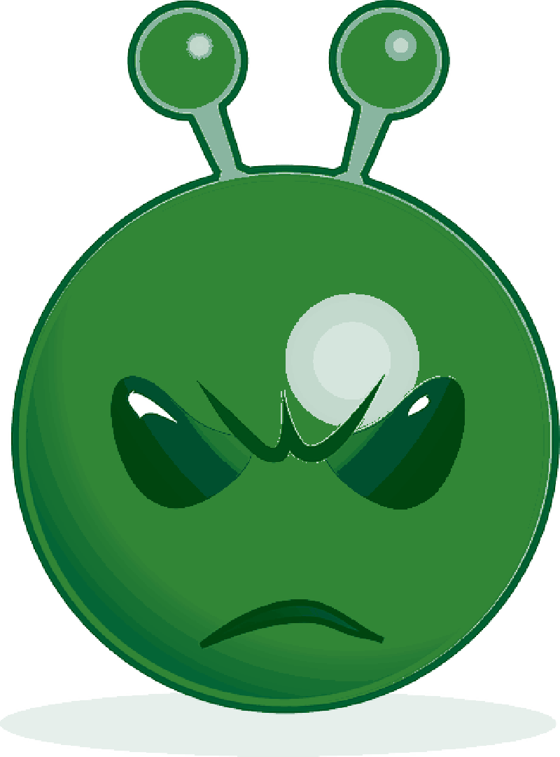 Green, Alien, Cartoon, Smiley, Unhappy - Green Alien Face Emoji ...