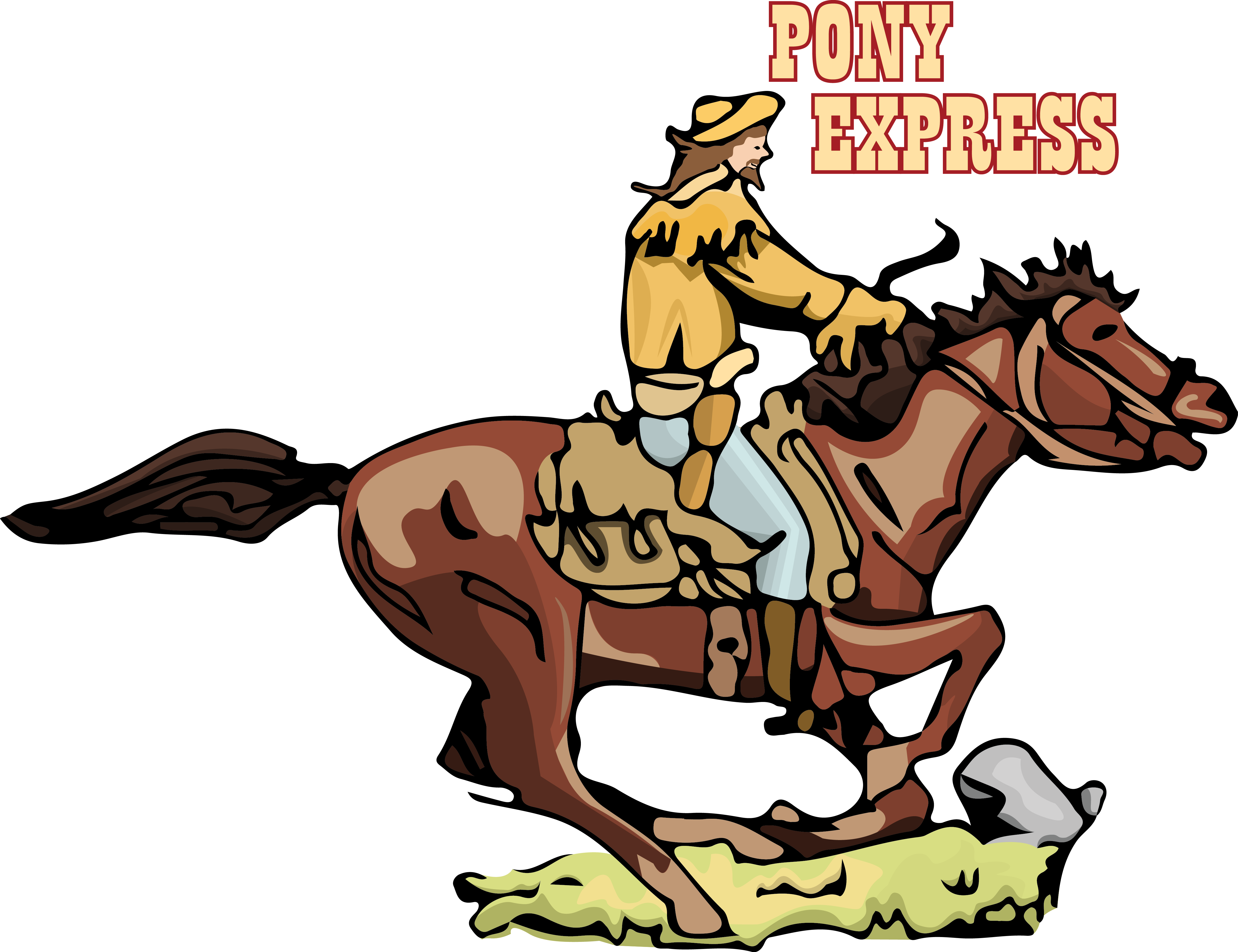 Pony Express Rider - Pony Express - (4887x3758) Png Clipart Download