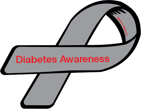 Ribbon Clipart Diabetes Awareness - Type 1 Diabetes Symbols - (455x350 ...