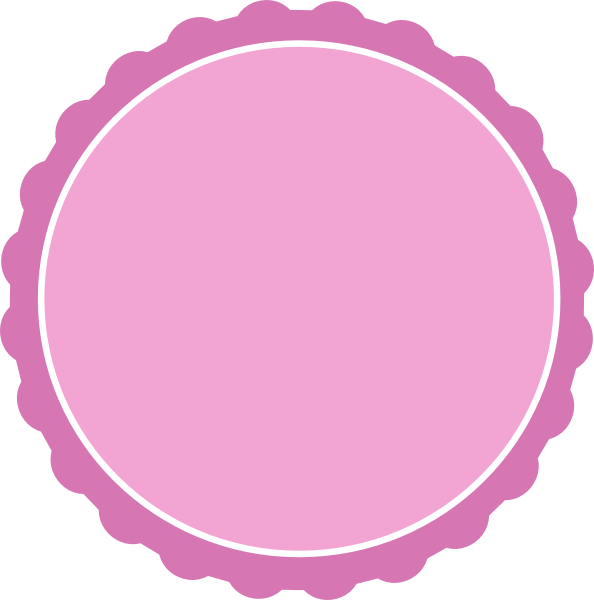 Cute Cliparts Pink - Scalloped Circle Frame Clip Art - (594x600) Png ...