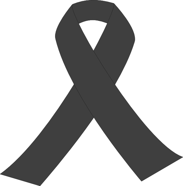 Black Ribbon Mourning Png - (588x599) Png Clipart Download